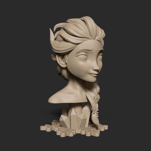 👤 Elsa Bust - 3D Print Model・ STL File for ・Cults