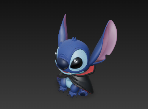 🧛 Vampire Stitch Halloween 3D Model | Monochrome OBJ Printable Figure ...