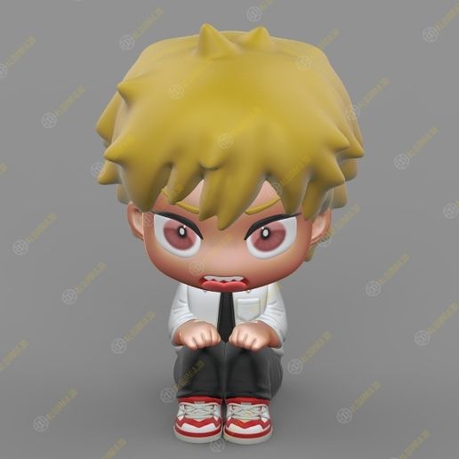 Archivo OBJ Denji chibi chainsaw man 🪚 ・Plan de impresión en 3D para ...