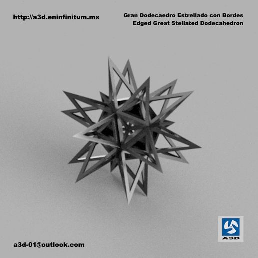 💭 Gran Dodecaedro Estrellado con Bordes - Edged Great Stellated ...