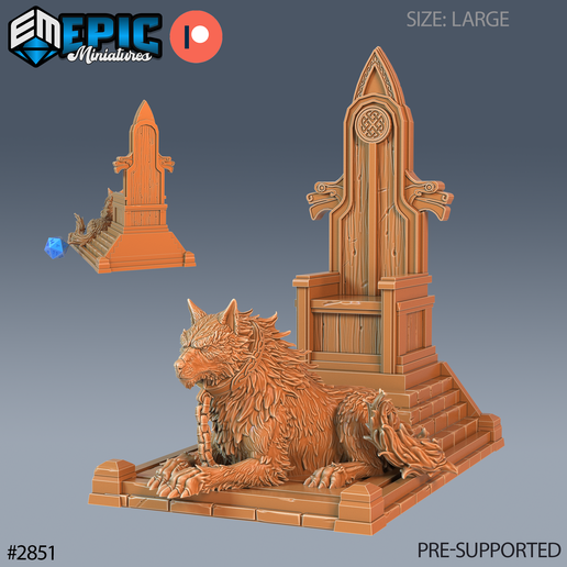 3D file Fenrir Wolf Chained Guarding Lay ‧ DnD Miniature ‧ Tabletop ...