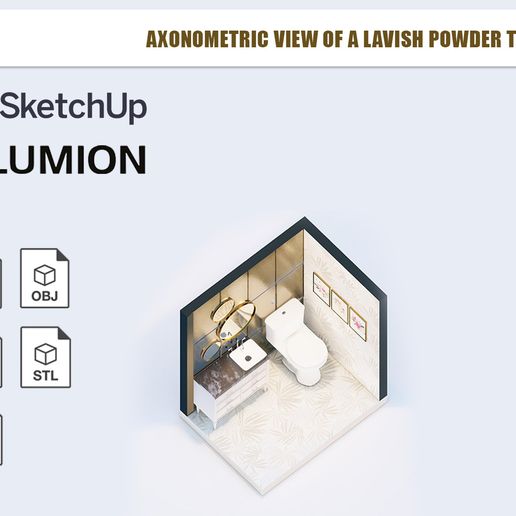 STL file Axonometric view of a Lavish Powder Toilet 🚽 (OBJ)・3D printer ...