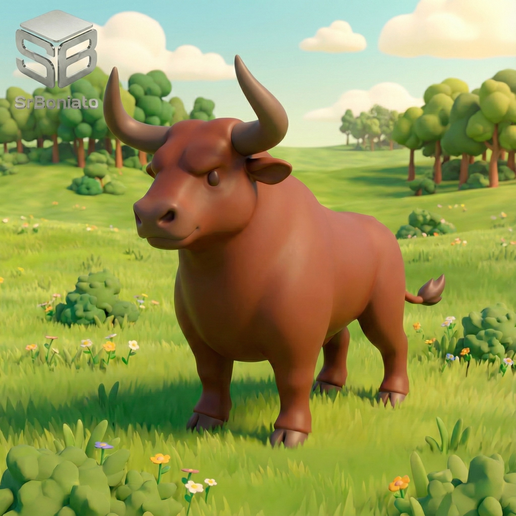 🐂 Bull / Toro - Mini Toys: Animals [OBJ/STL].・Free 3D File for 3D ...