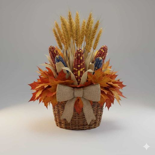 🧺 canasta de alimentos trigo maiz de dia de gracias - Thanksgiving food ...