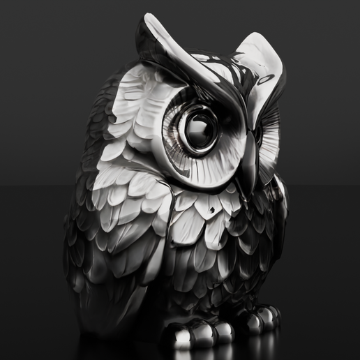 🦉 Highly Detailed Owl 3D Model Print Ready STL for FDM and Resin Low ...