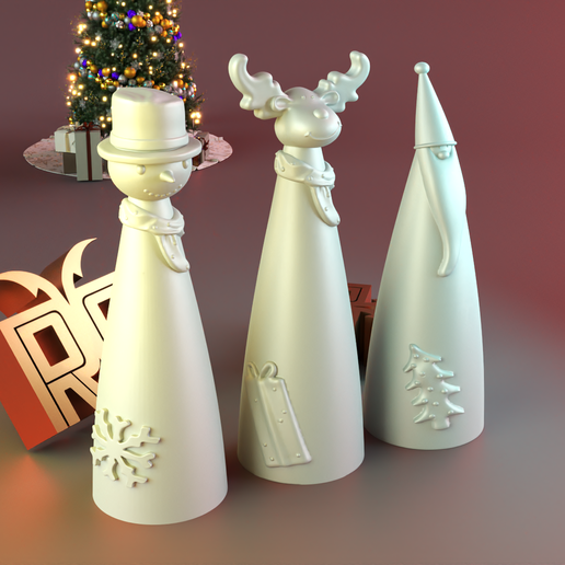 STL file Christmas snowman deer gnome decor set 🎄 (OBJ)・3D printing ...