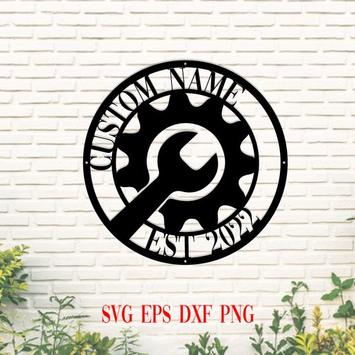 🪞 Workshop Metal Sign,Garage Sign・ 3D File for 3D printing and CNC ...