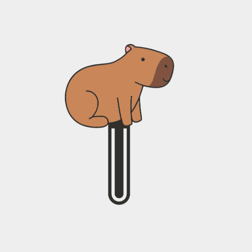 3MF file bookmark capybara / marca paginas capibara 🔖 ・3D printable ...