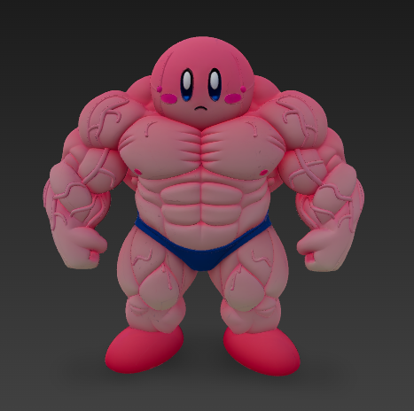 📁 Buff Kirby 3D Model - Ultra Muscular Version - STL File for FDM/Resin ...