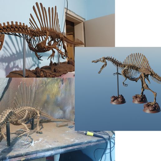 💀 Spinosaurus aegyptiacus skeleton v1,v2 and version JP3 model 3d print ...
