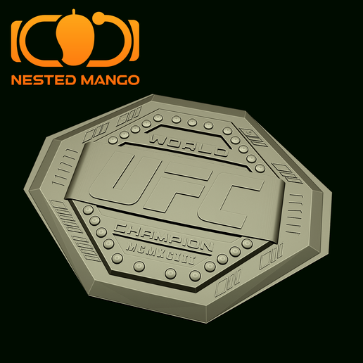 🗺️ UFC World Champion Belt 3D Model – Printable Octagon Fight ...