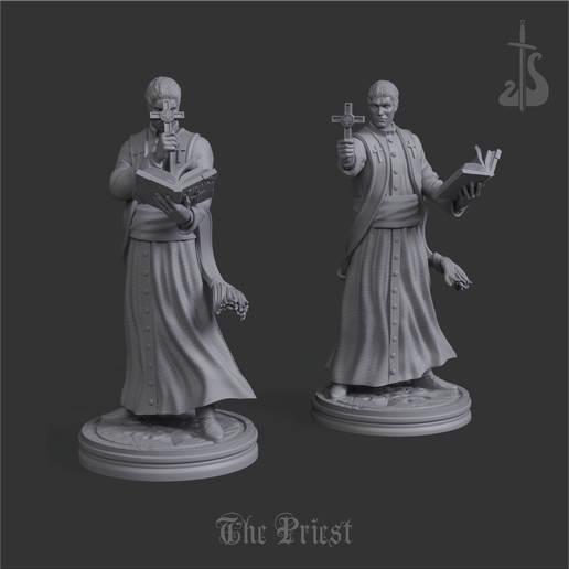 ⛪️ The Priest (2 models) and Enemy (1 model)・ 3D File for 3D printing・Cults