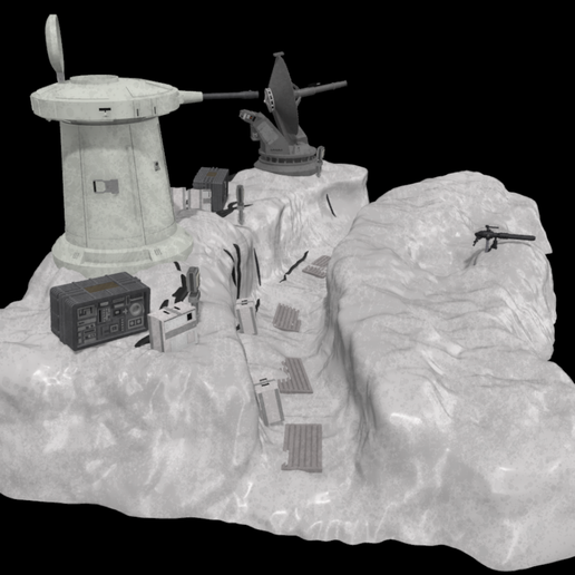 ⭐ Star Wars Hoth Battle Trench Diorama for 3.75" figures・ 3D File for ...