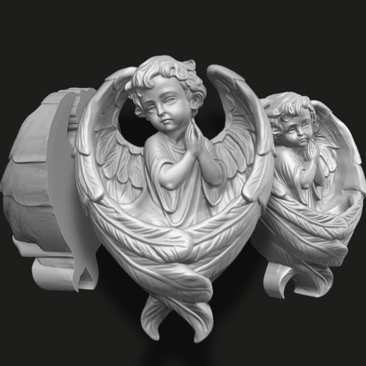 👼 Angel Holy Water Font - 3D Printable | Catholic Art・ STL File for 3D ...