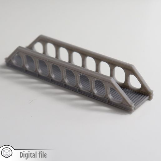 3D file 1:87 HO Steel footbridge Vierendell Truss inspired #1 train ...
