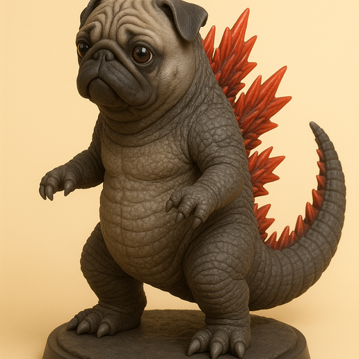 🐶 PUG - Pugzilla - The most adorable terror has come to town・ STL File ...