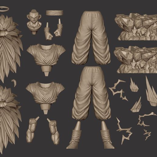 🦸 Goku Super Saiyan 3 - 3D Printable STL Model・Archivo 3D para ...