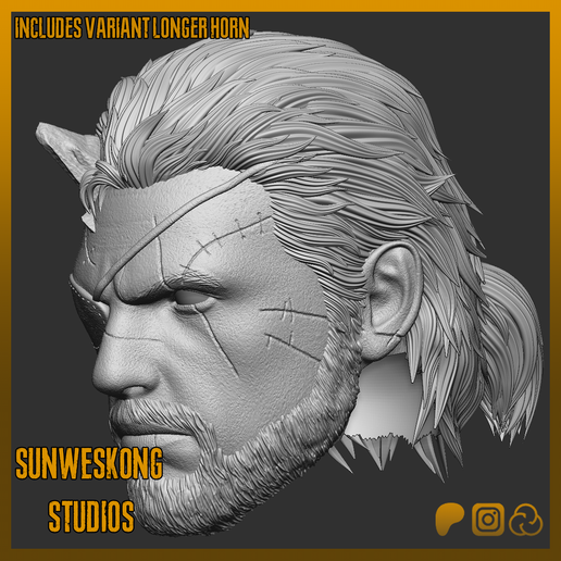 ⚙️ Metal Gear Solid V Venom Snake Bundle Headsculpt Pack・ STL File for ...