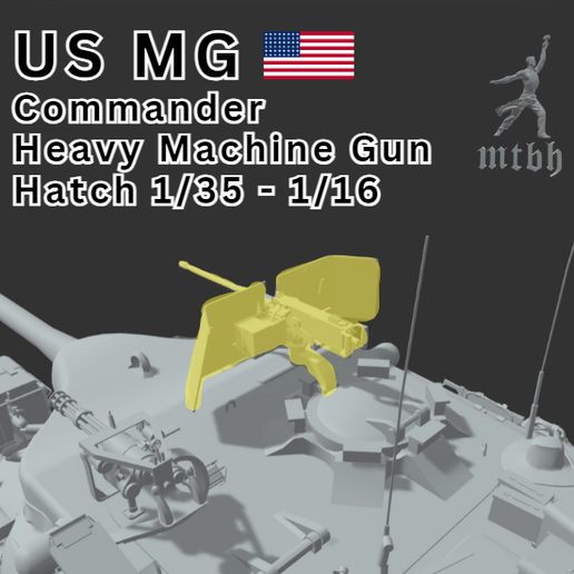 OBJ file US MG Commander Heavy Machine Gun Hatch 1/35 & 1/16 🔫 ・3D ...