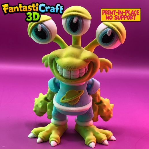 👽 FantastiCraft3D - Tri-Clops Alien - Flexi model for FDM Printing・ 3D ...