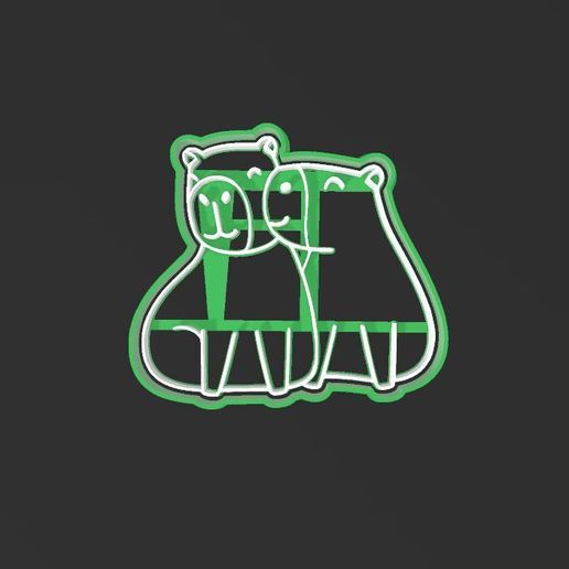 STL file Valentine's Day, Capybaras in love, cookie cutter ️‍🔥 ・3D ...