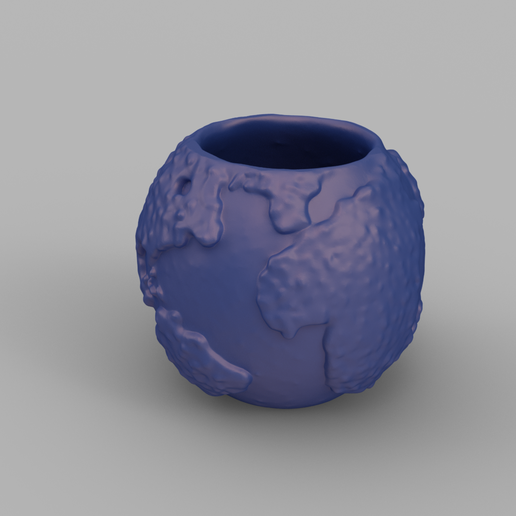 🌍 Earth Planter - Planet Pot for Succulents・ STL File for 3D printing・Cults