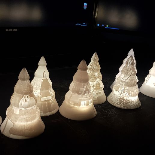 🎄 Christmas Tree Lithophane・ STL File for ・Cults