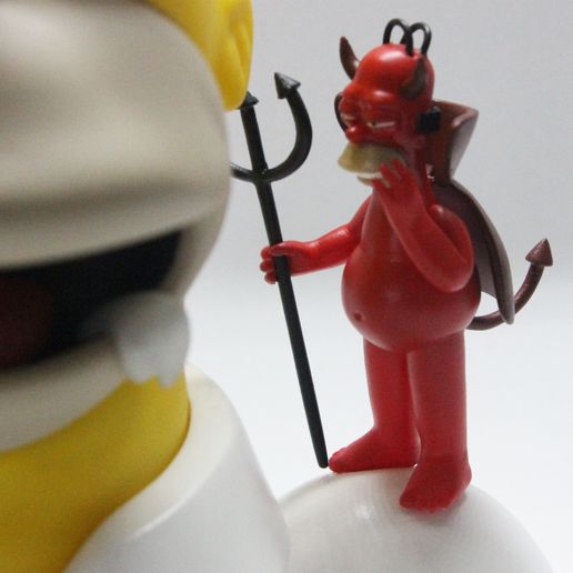 😈 Homer Simpson devil and angel - Color Print・ 3D File for ・Cults