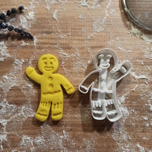 Archivo STL Happy Cute “Cookie Man” Cookie Cutter, Gingerbread Man ...