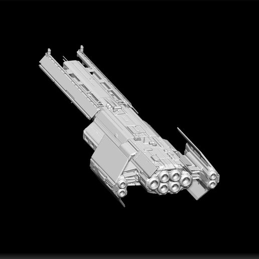 🛰 War Space Ship 3D Print Model - Battleship STL File - Futuristic ...