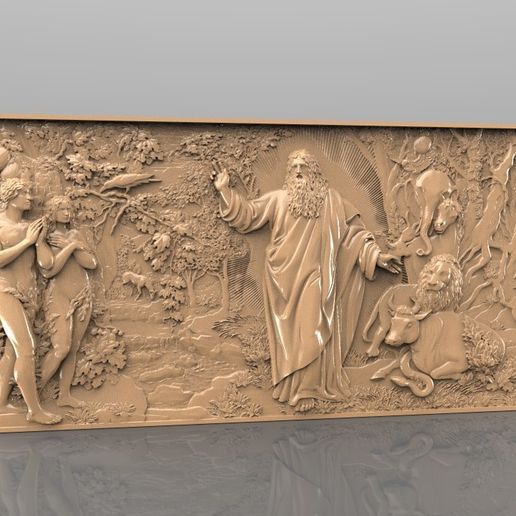 ️ Jesus god adam eve eden lion snake cnc・Free STL File for ・Cults