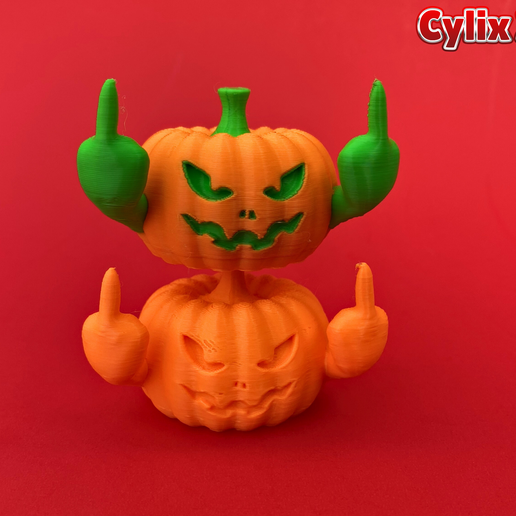 🎃 Pumpkin Middle Finger, Halloween 2024・Free 3D File for 3D printing・Cults