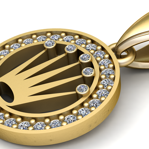 STL file ROLEX LOGO PENDANT 3D PRINTABLE MODEL MOS 📌 (OBJ)・3D printing ...