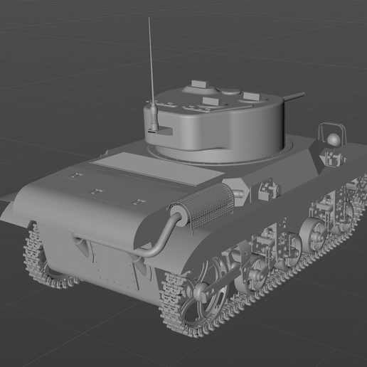 🪖 Digital model of the US M22 Locust tank・ OBJ File for 3D printing・Cults