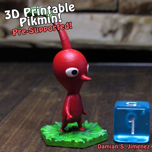 🎲 Red Pikmin 3D Printable model, pre-supported・ STL File for ・Cults