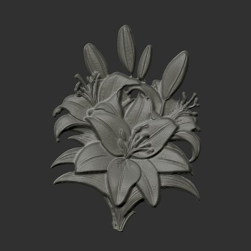 💐 lily flower cnc・ STL File for 3D printing and CNC machining - Laser ...