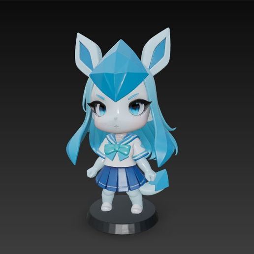 🐉 glaceon chibi pokemon・ STL File for 3D printing・Cults