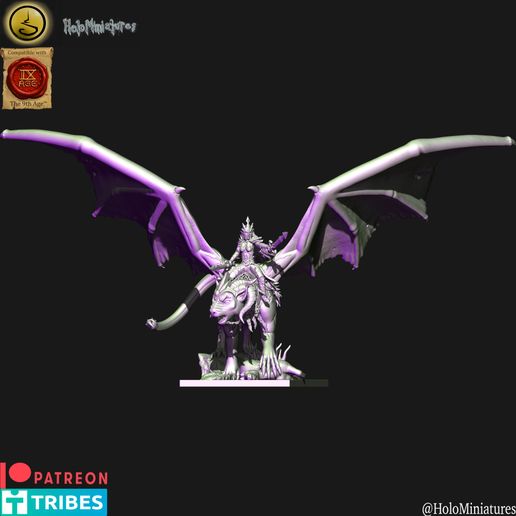 🧙‍♀️ Dark elves Witch Queen on Manticore (elf)・ 3D File for 3D printing ...