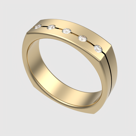3D file Four-Corner Channel Set Ring 3D print 💍 ・3D print object to ...