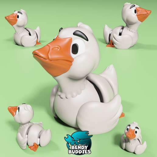 🚜 Grey Cute Goose / Farm Bird Articulated / Print-in-Place Flexi Animal ...