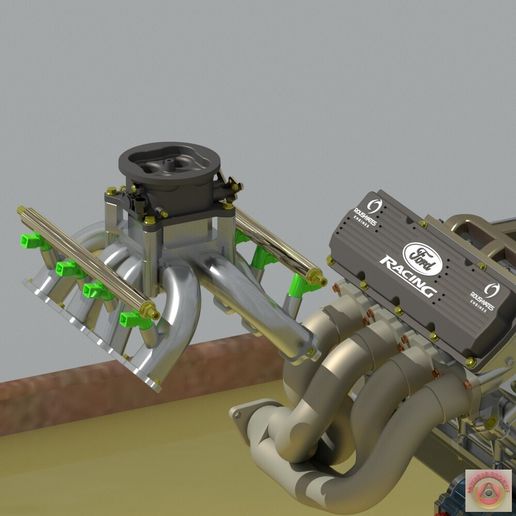 🚙 FORD FR9 EFI V8 NASCAR 358ci - ENGINE・ STL File for 3D printing・Cults