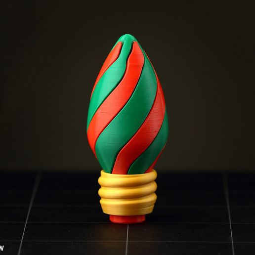 🎄 Spiral Christmas Light Bulb・Free STL File for 3D printing・Cults