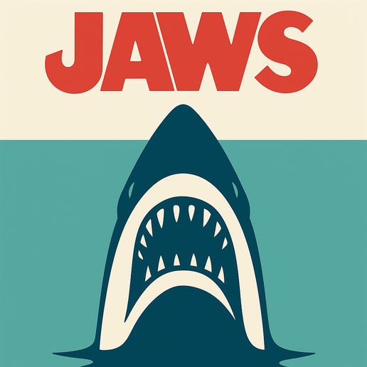 🦈 custom made jaws logo・Free STL File for 3D printing・Cults