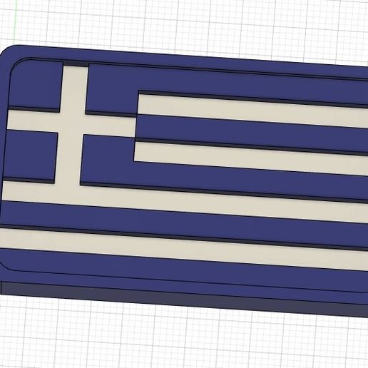 🏛️ Greek Flag Keyring・ STL File for 3D printing・Cults