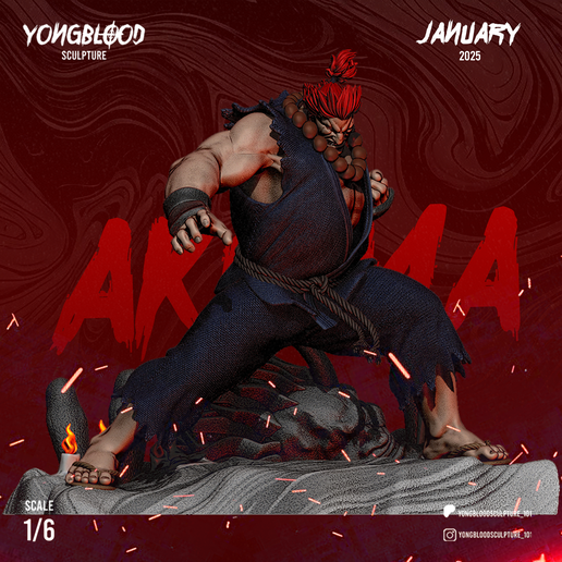 🗿 Akuma Street Fighter STL - Yongblood Sculpture・ 3D File for 3D ...