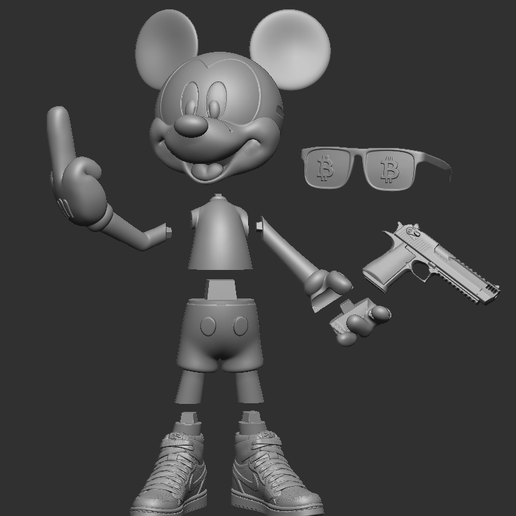 STL file MICKEY MOUSE BAD BIT COIN 🐁 ・3D printable model to download・Cults