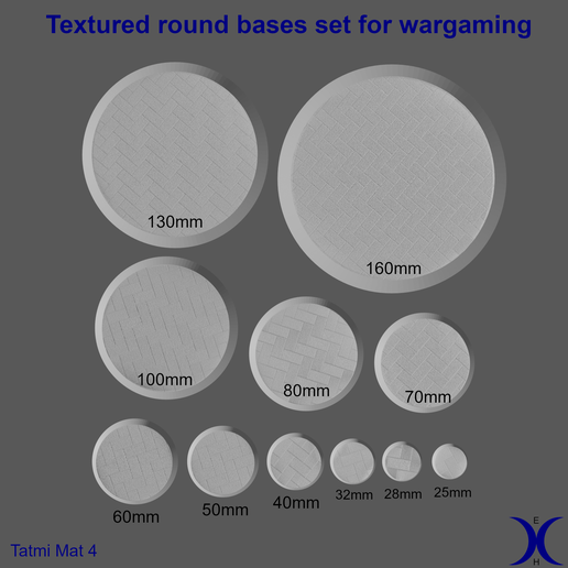 🎲 Round Bases Set – Tatami Mat 4 Texture (25–160mm) | Perfect for ...
