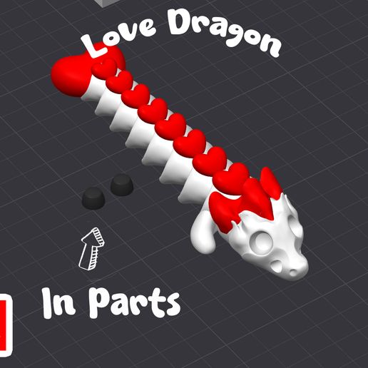 Valentine's Day Articulated Love Dragon with Hearts 🐉💓・ STL File for 3D ...