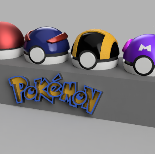🐉 Pokemon Gen 1 Pokeball Set and Stand・ STL File for ・Cults