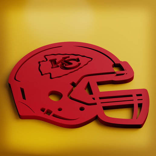 STL file NFL KANSAS CITY CHIEFS HELMET COASTER 🏙️ ・3D print design to ...